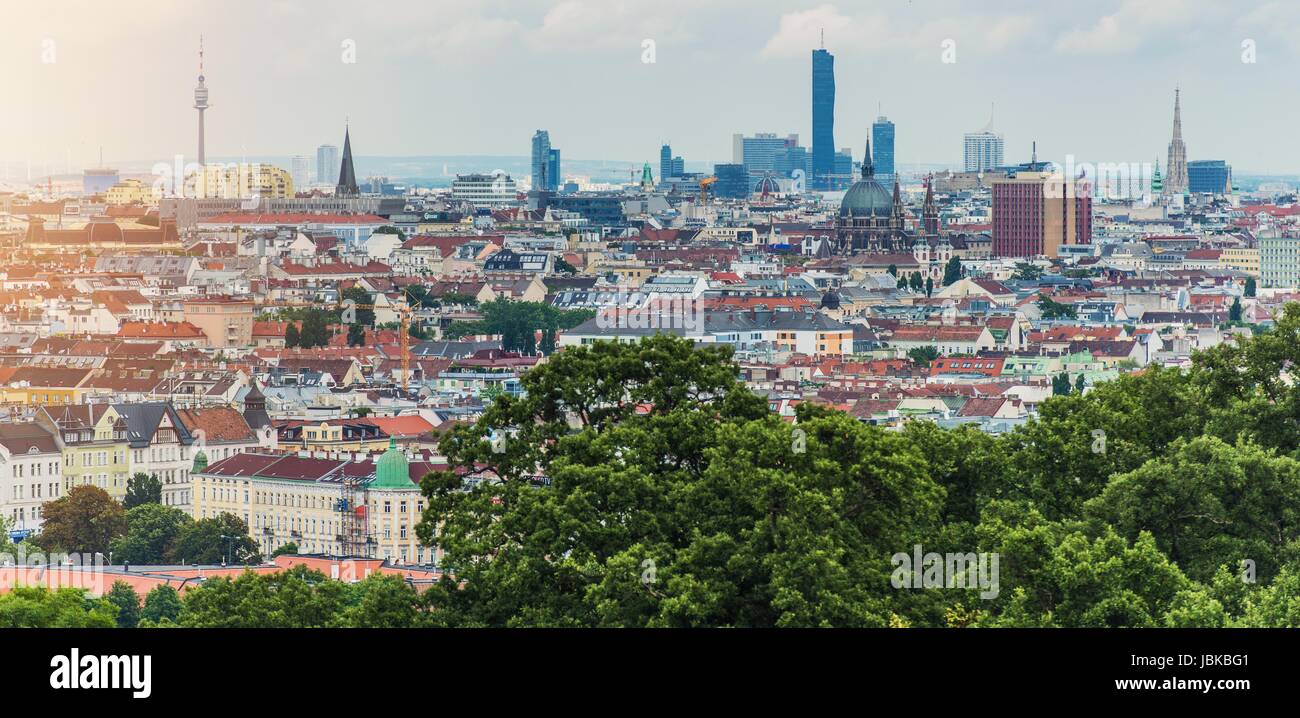 Vienna Cityscape Panorama. Vienna, Austria. Summer Panoramic Photo ...