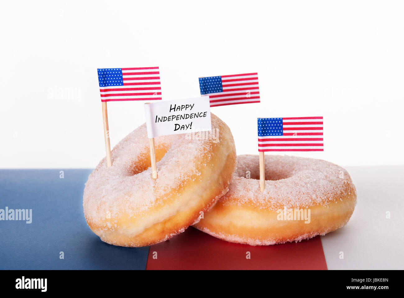 Donuts with Flags and Banner with Happy Independence Day Stock Photo ...