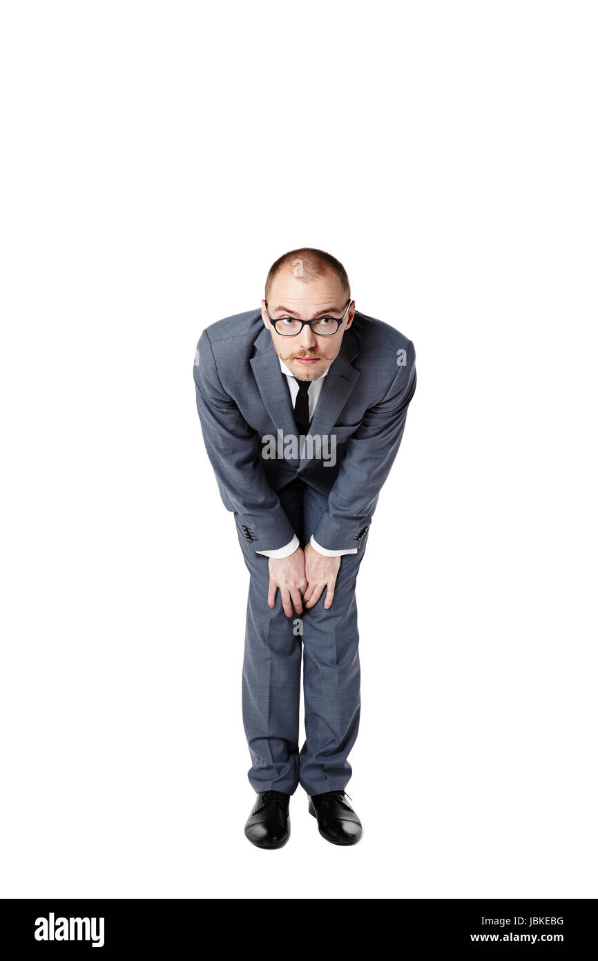 Businessman bowing front view hi-res stock photography and images - Alamy
