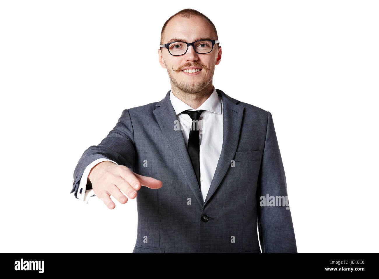 Portrait of young businessman waiting for handshake Stock Photo - Alamy
