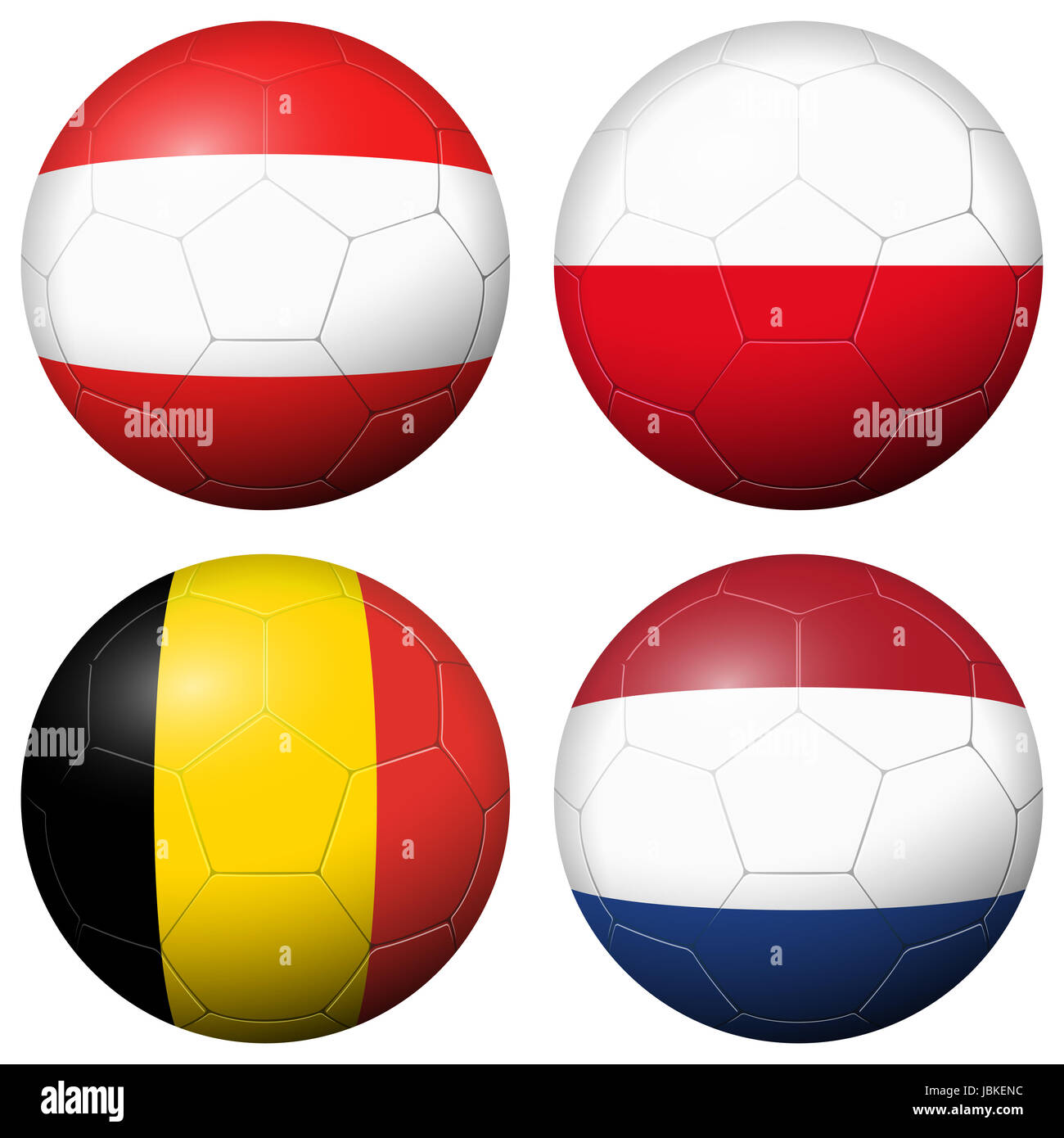 collection of soccer footballs with country flags Stock Photo - Alamy