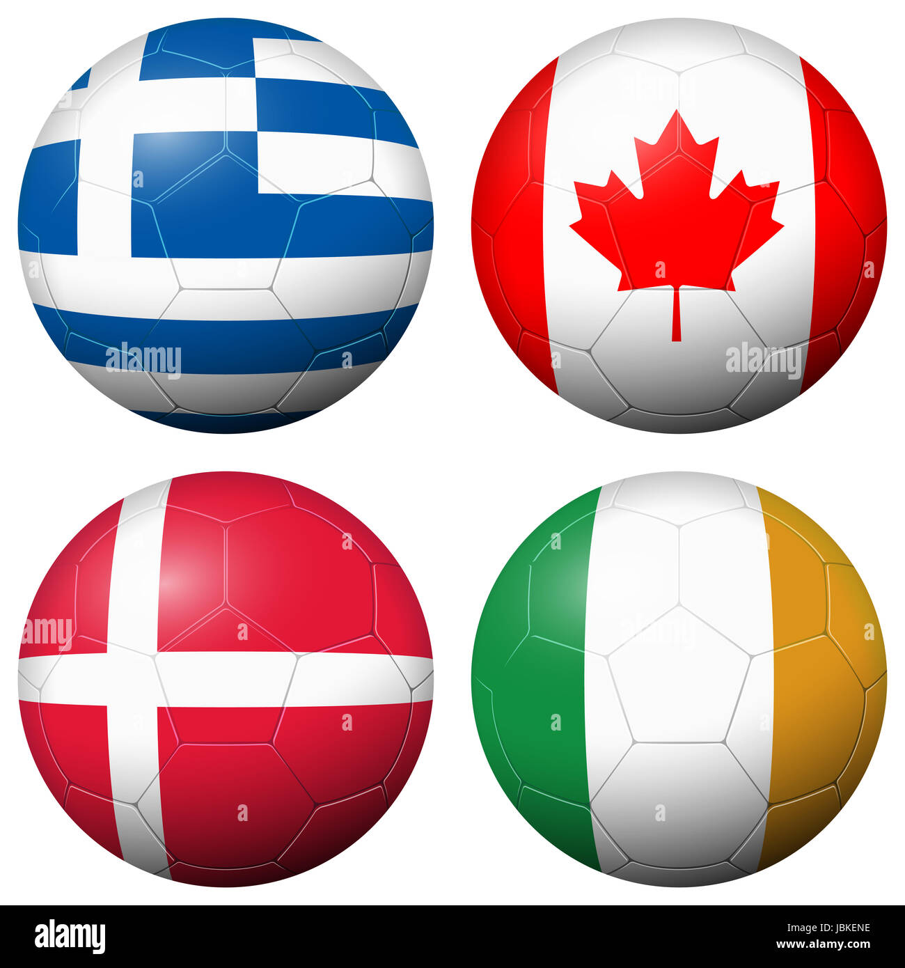 collection of soccer footballs with country flags Stock Photo - Alamy