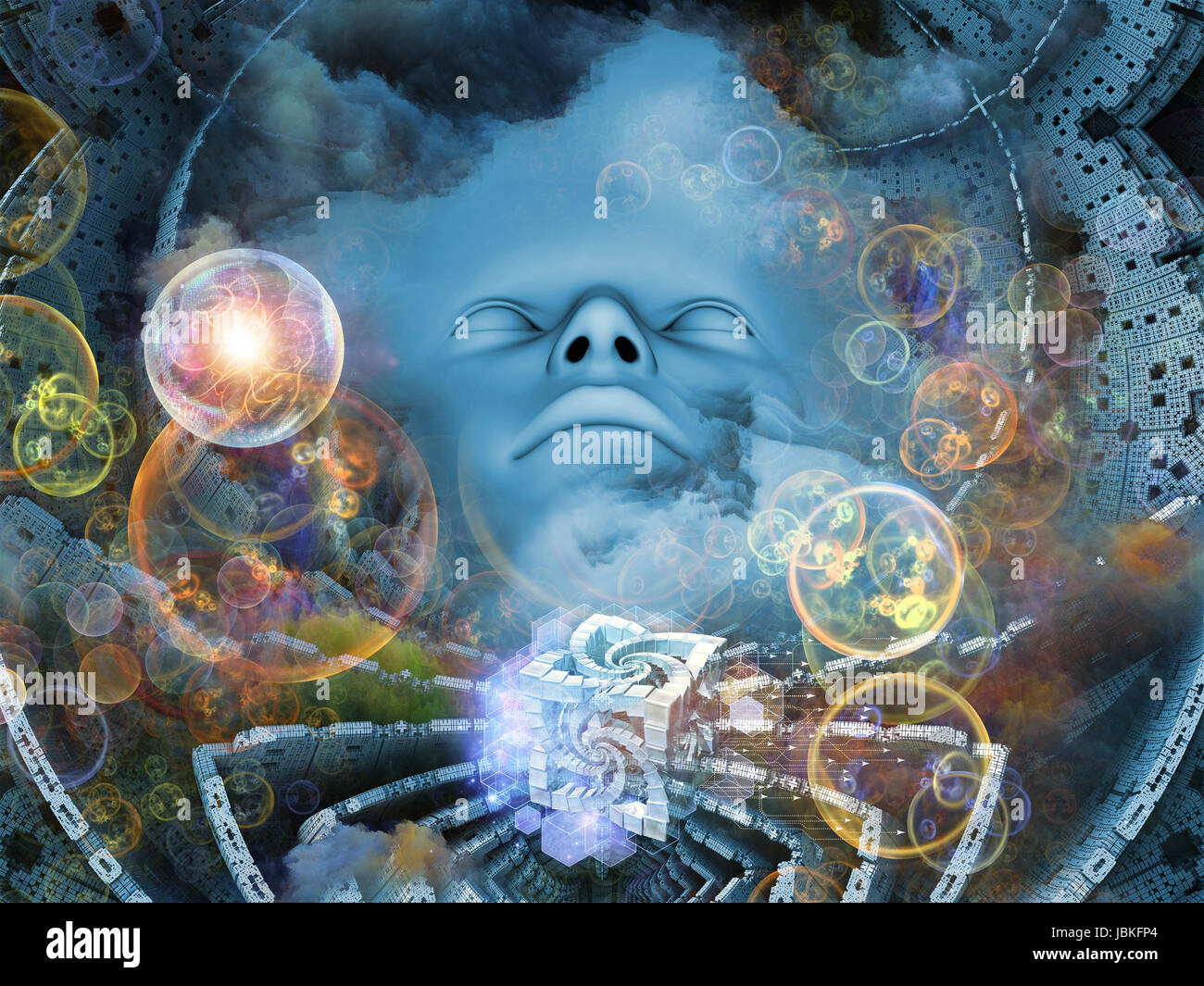 Beyond Human series. Arrangement of human, fractal and natural forms on ...