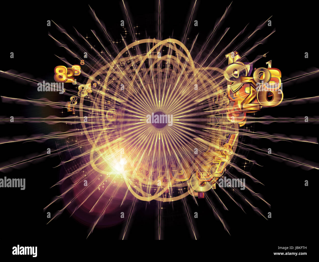 Eye Particle series. Design composed of eye shape, numbers and fractal ...