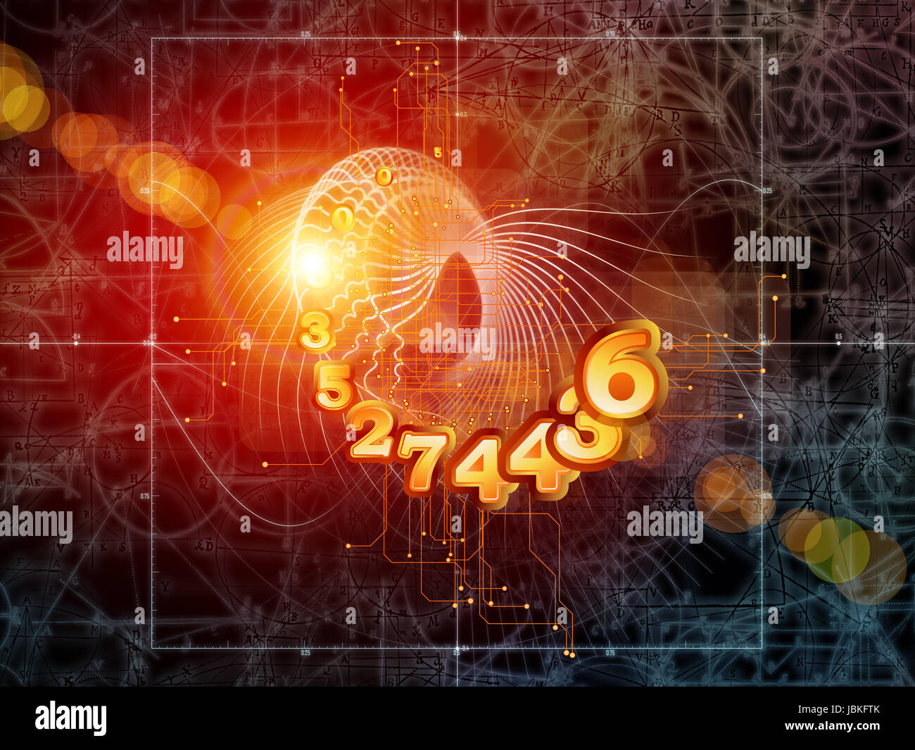 Strange Geometry series. Design composed of human head profile, math ...