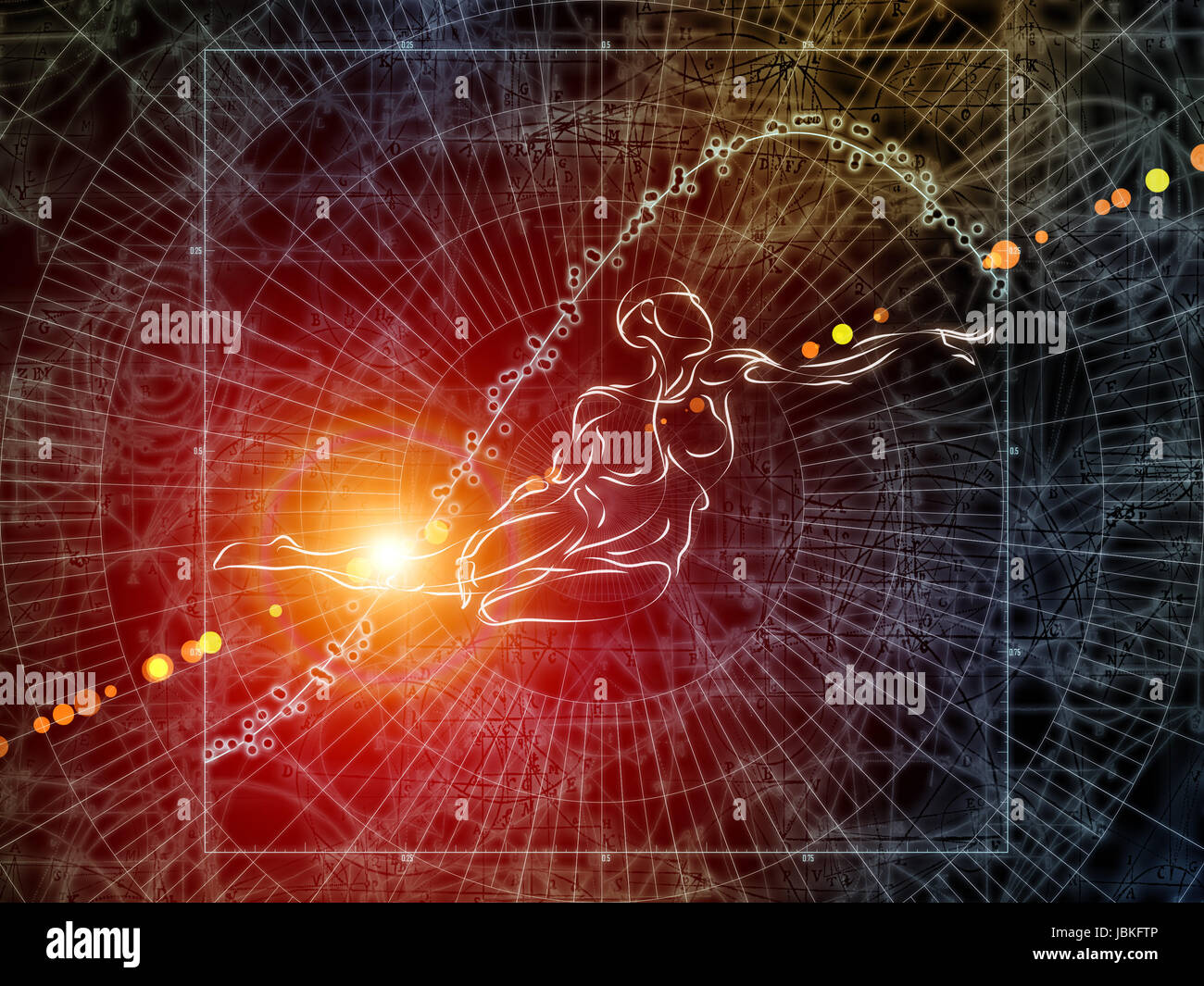 Strange Geometry series. Abstract design made of line drawing, math and ...