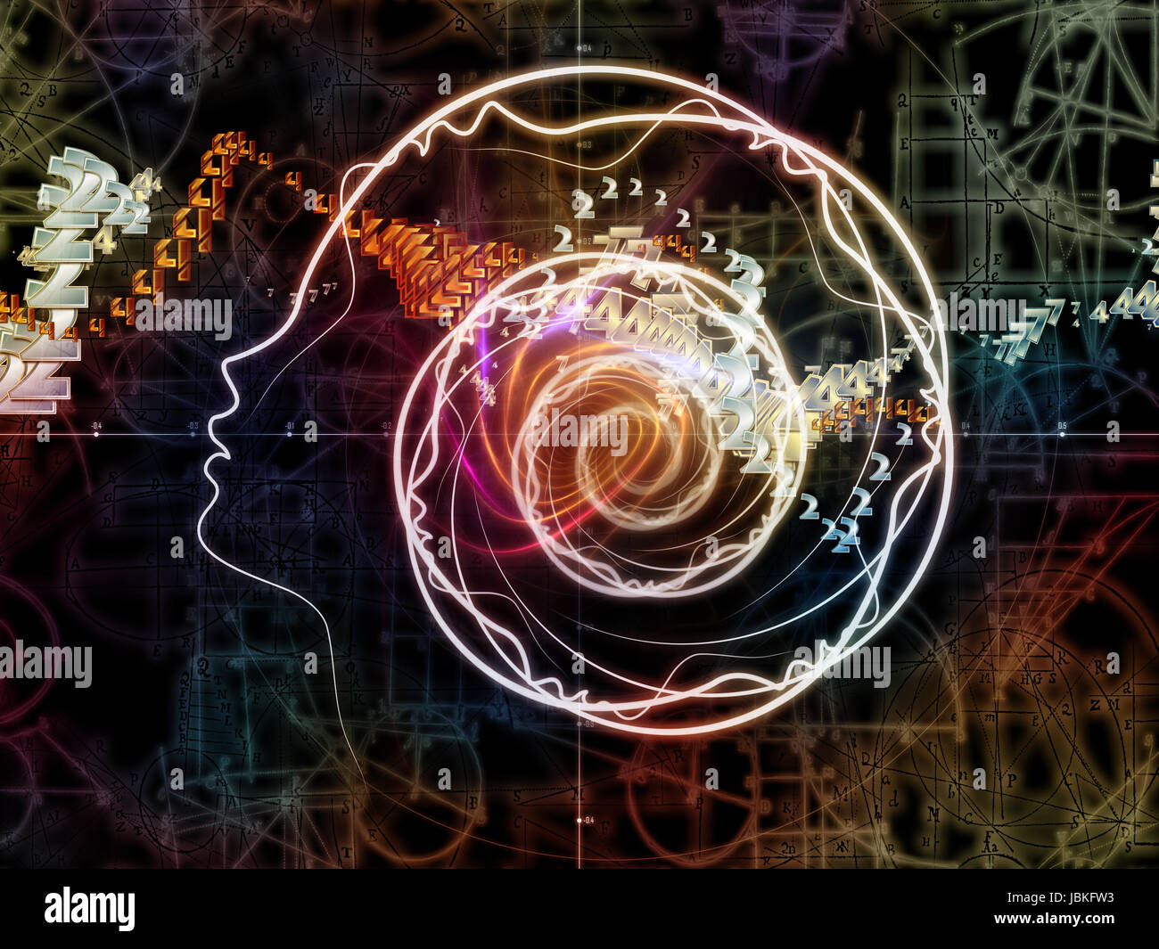 Strange Geometry series. Artistic abstraction composed of line drawing ...