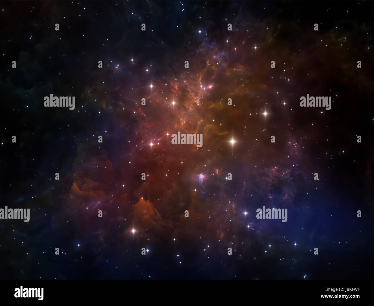 Deep Space series. Background design of nebula, stars and colors on the ...