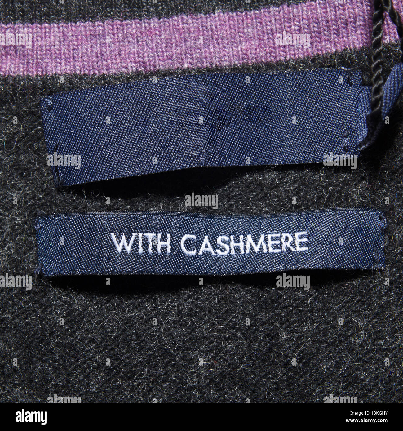 With cashmere label on wool jumper Stock Photo - Alamy