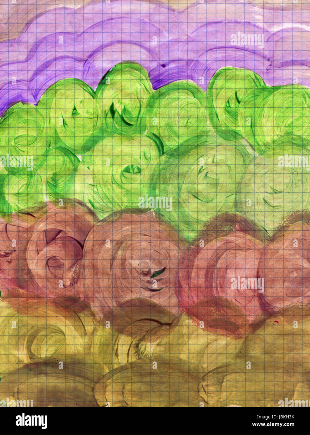 Abstract orchard of trees on graph paper Stock Photo - Alamy