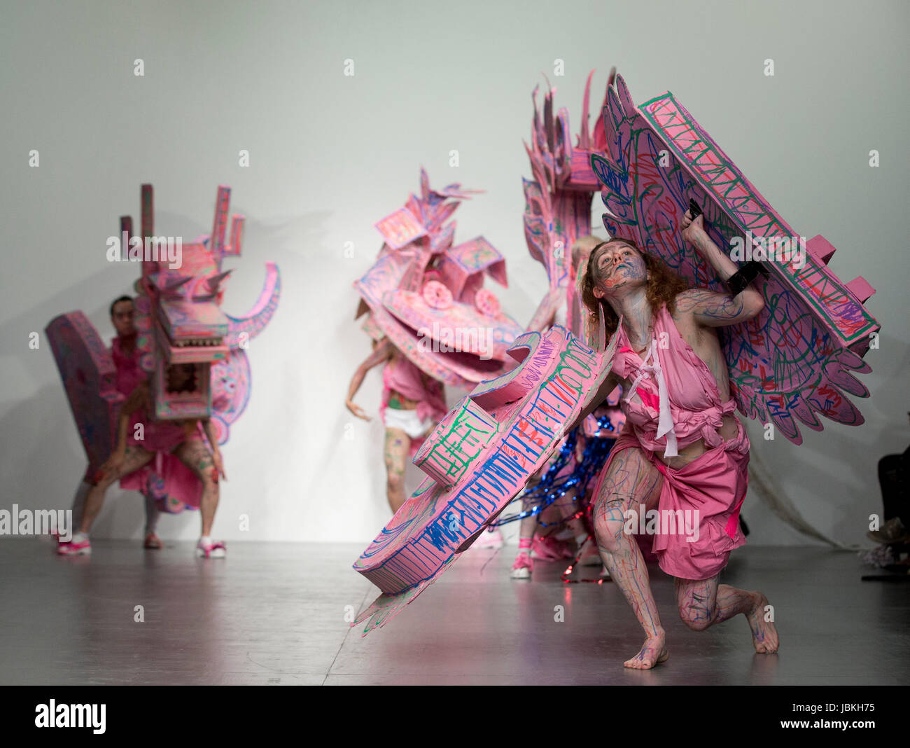 Models on the Charles Jeffrey LOVERBOY catwalk during the London ...