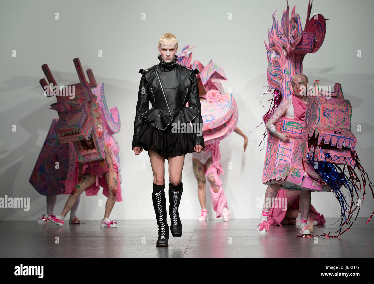 Models on the Charles Jeffrey LOVERBOY catwalk during the London ...