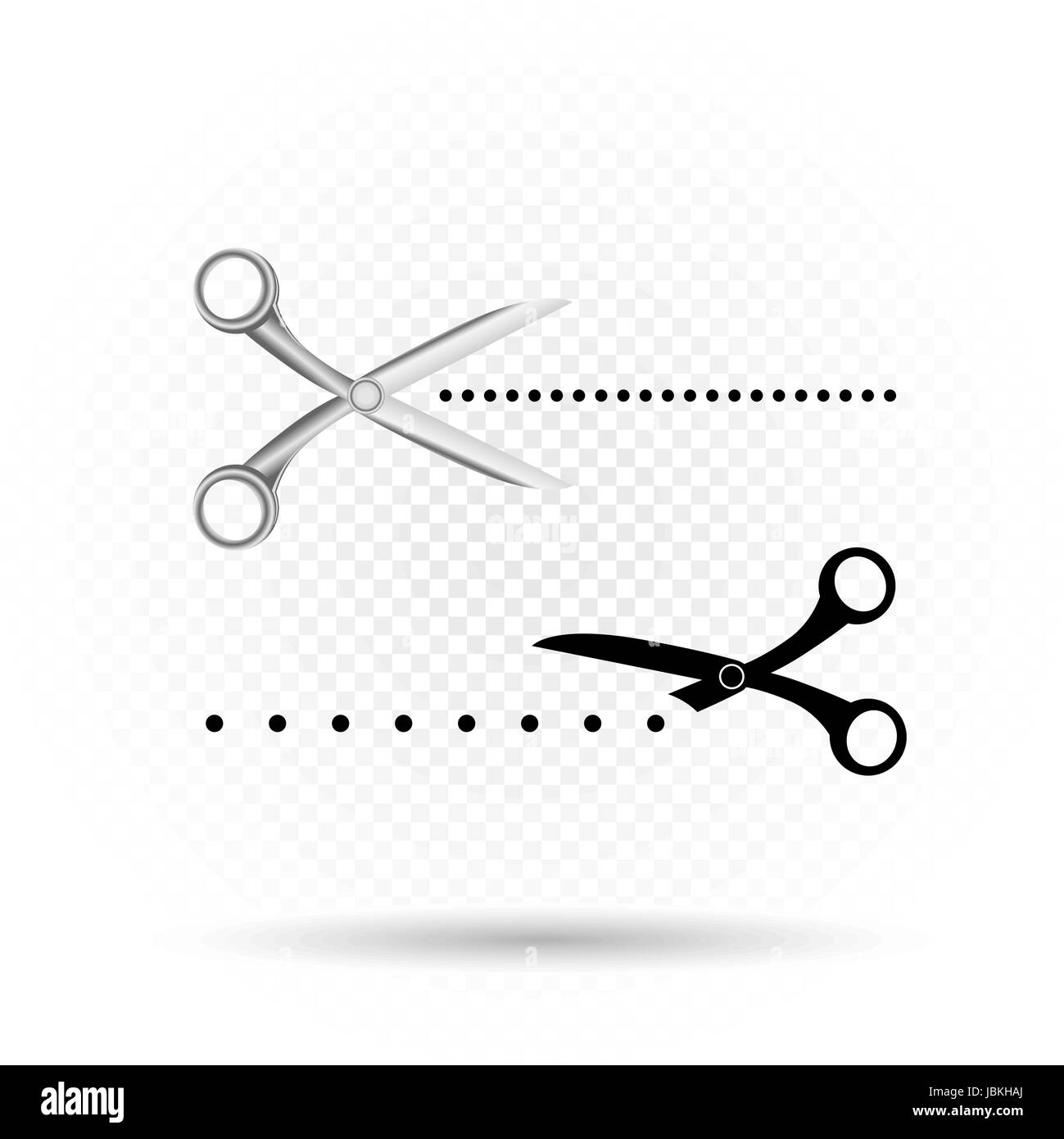 Scissors line cut icon silhouette with shadow on transparent background ...