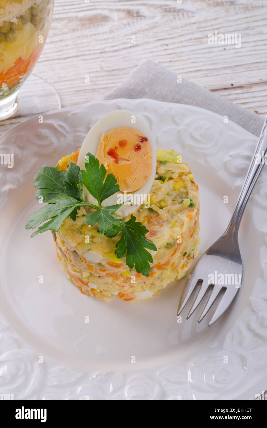 Polish vegetable salad Stock Photo - Alamy