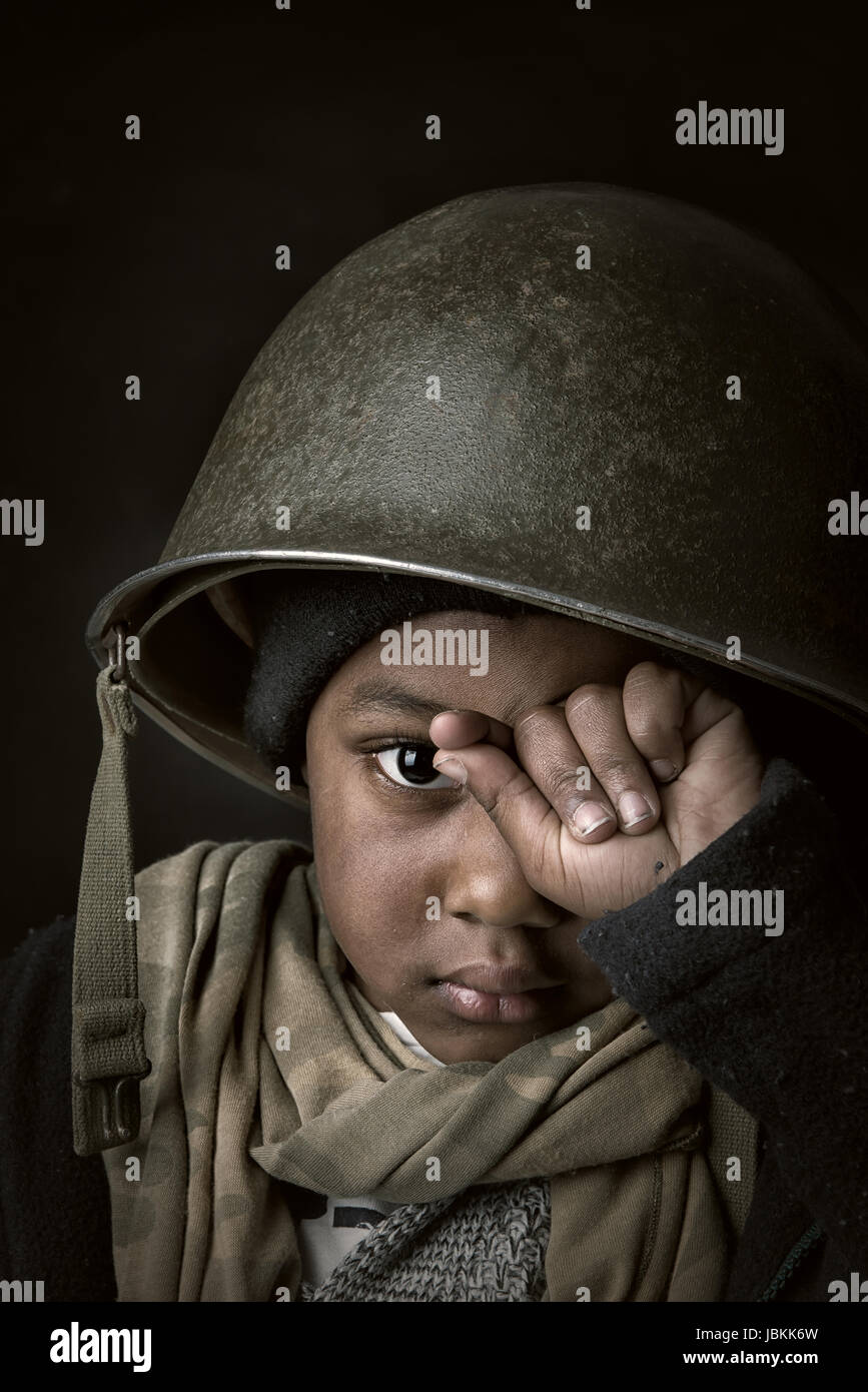 Young boy soldier portrait Stock Photo - Alamy