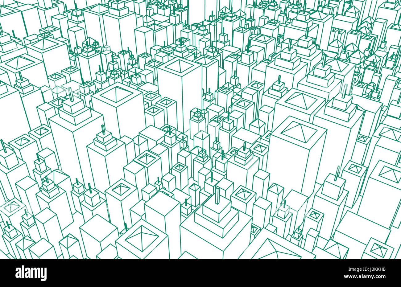 Modern Architecture Mesh City Wireframe Lines Basic Stock Photo - Alamy