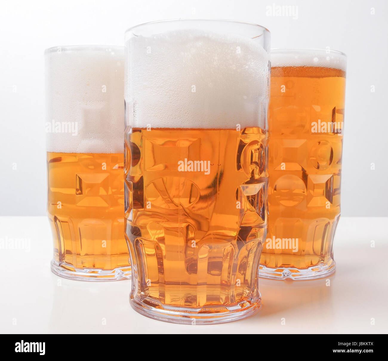 Many large glasses of German lager beer Stock Photo - Alamy