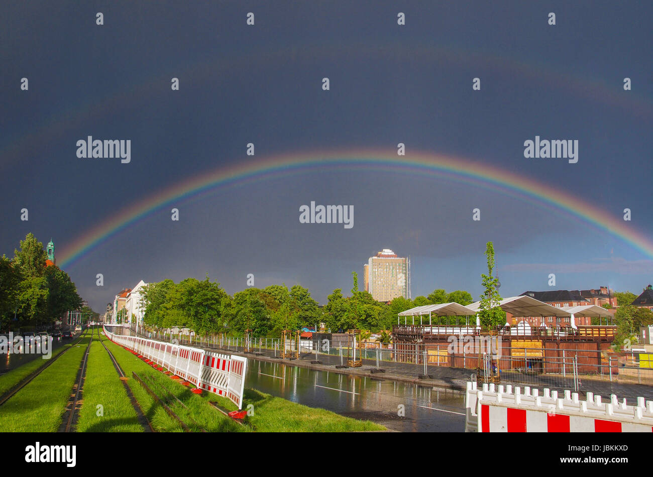 Rainbow in the sky over Berlin in Germany Stock Photo - Alamy
