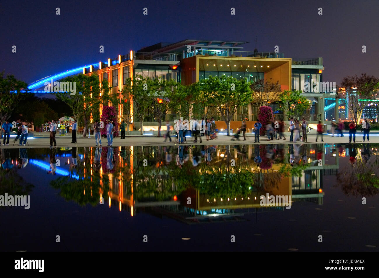 SHANGHAI - MAY 24: Reflection pavilion over water. May 24, 2010 in ...