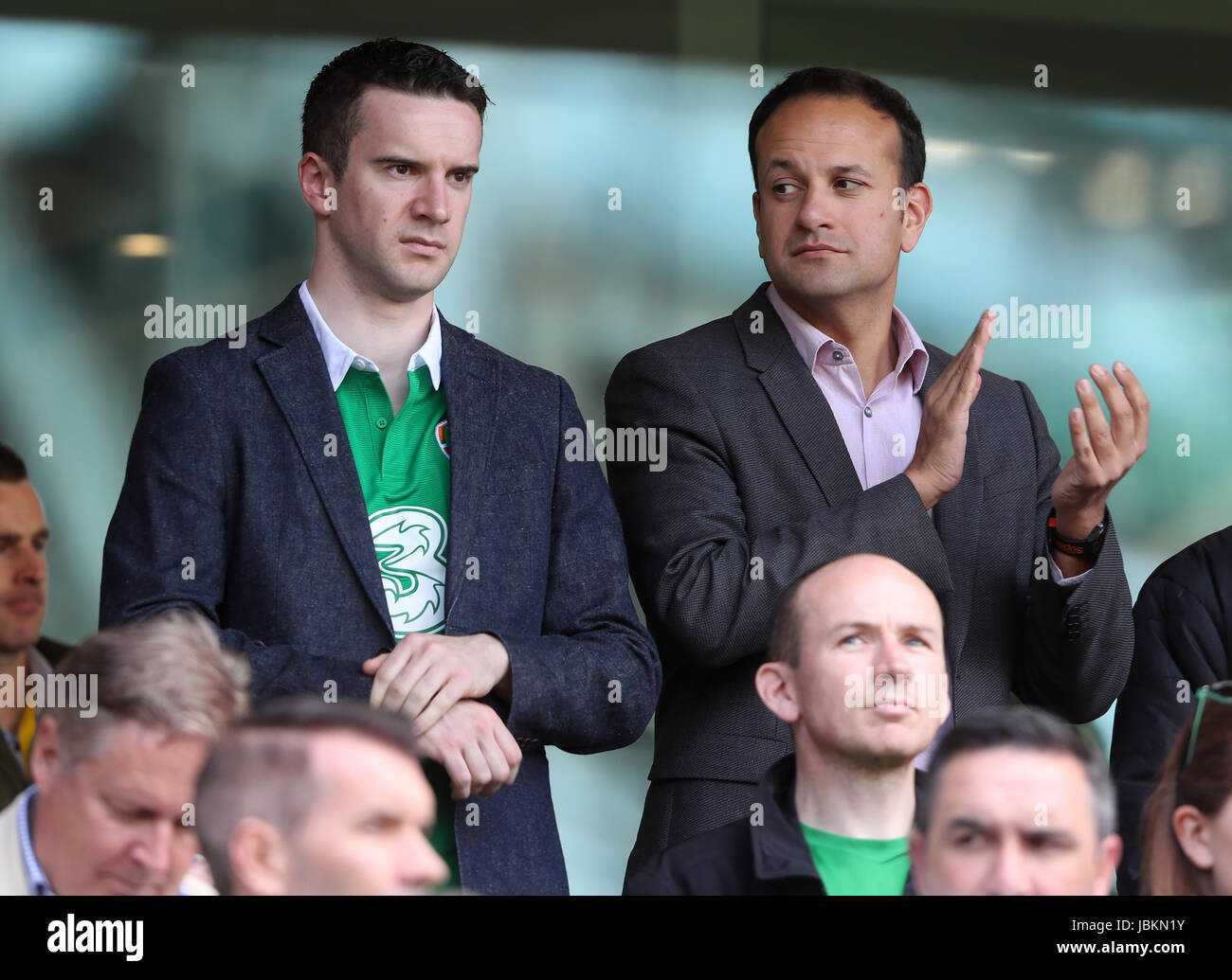 Leader of Fine Gael Leo Varadkar (right) and partner Matt Barrett (left ...