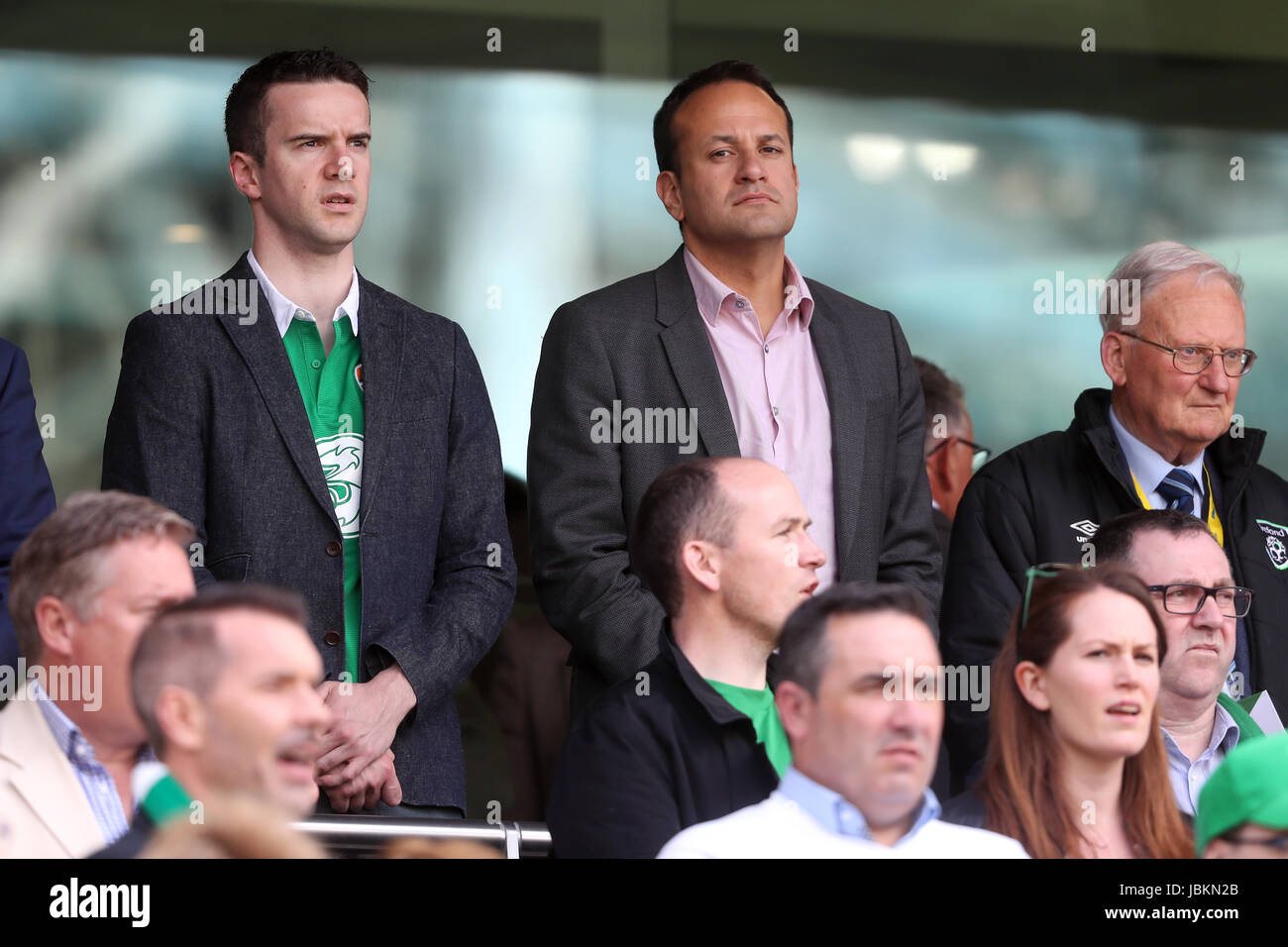 Leader of Fine Gael Leo Varadkar (right) and partner Matt Barrett (left ...