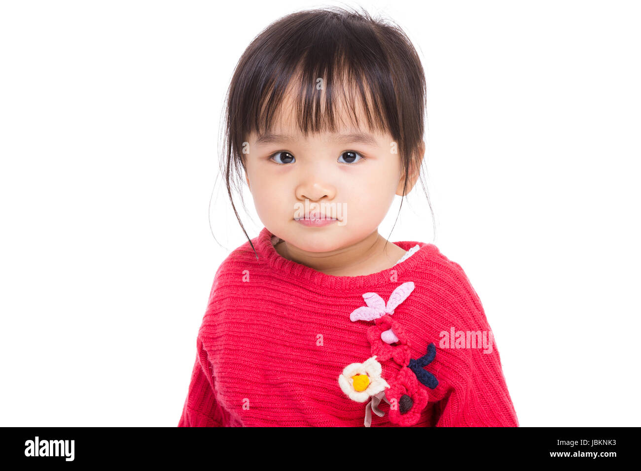 East Asian baby girl on white background Stock Photo - Alamy