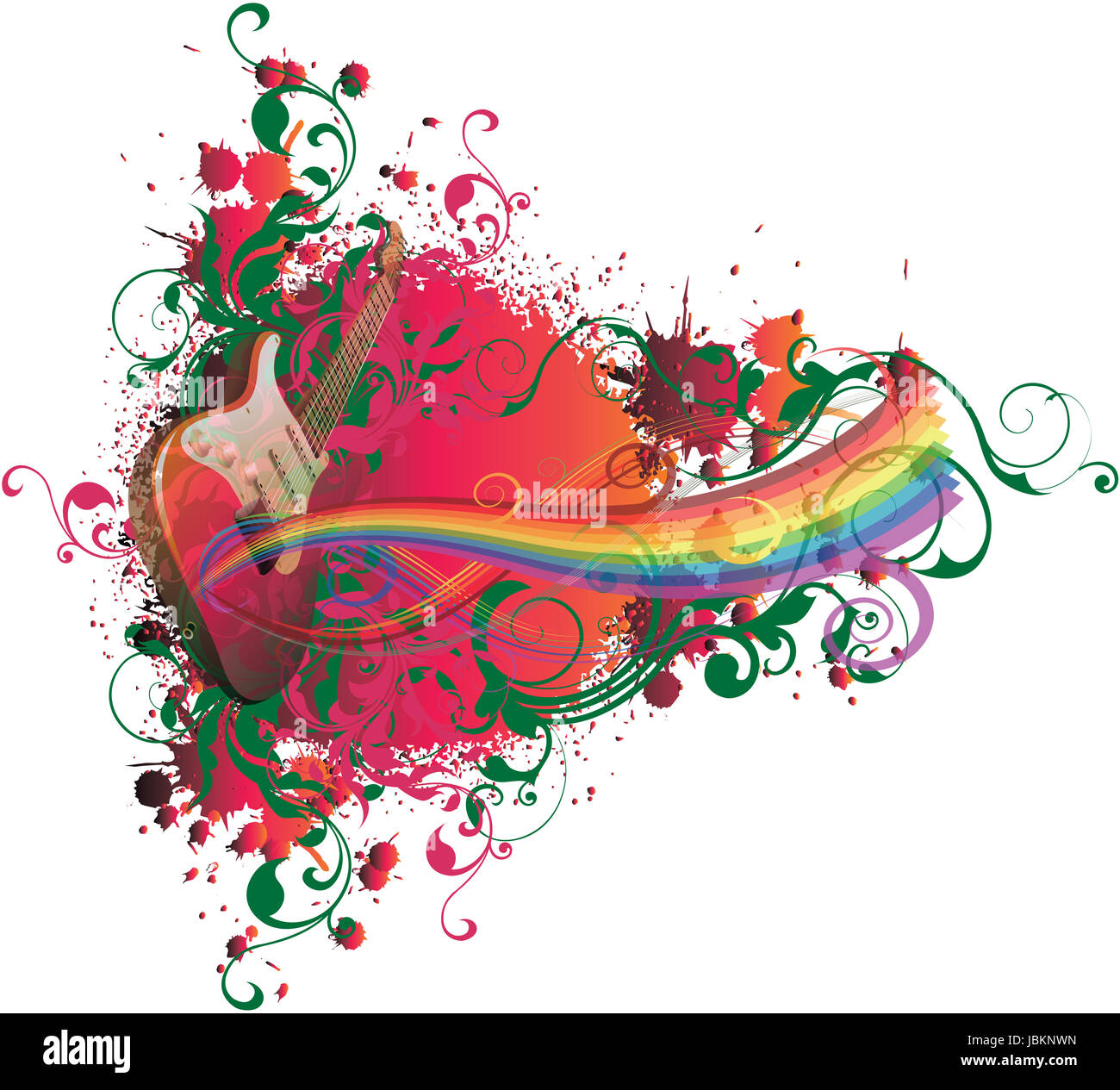 Music and rainbow on the colorfully background Stock Photo - Alamy