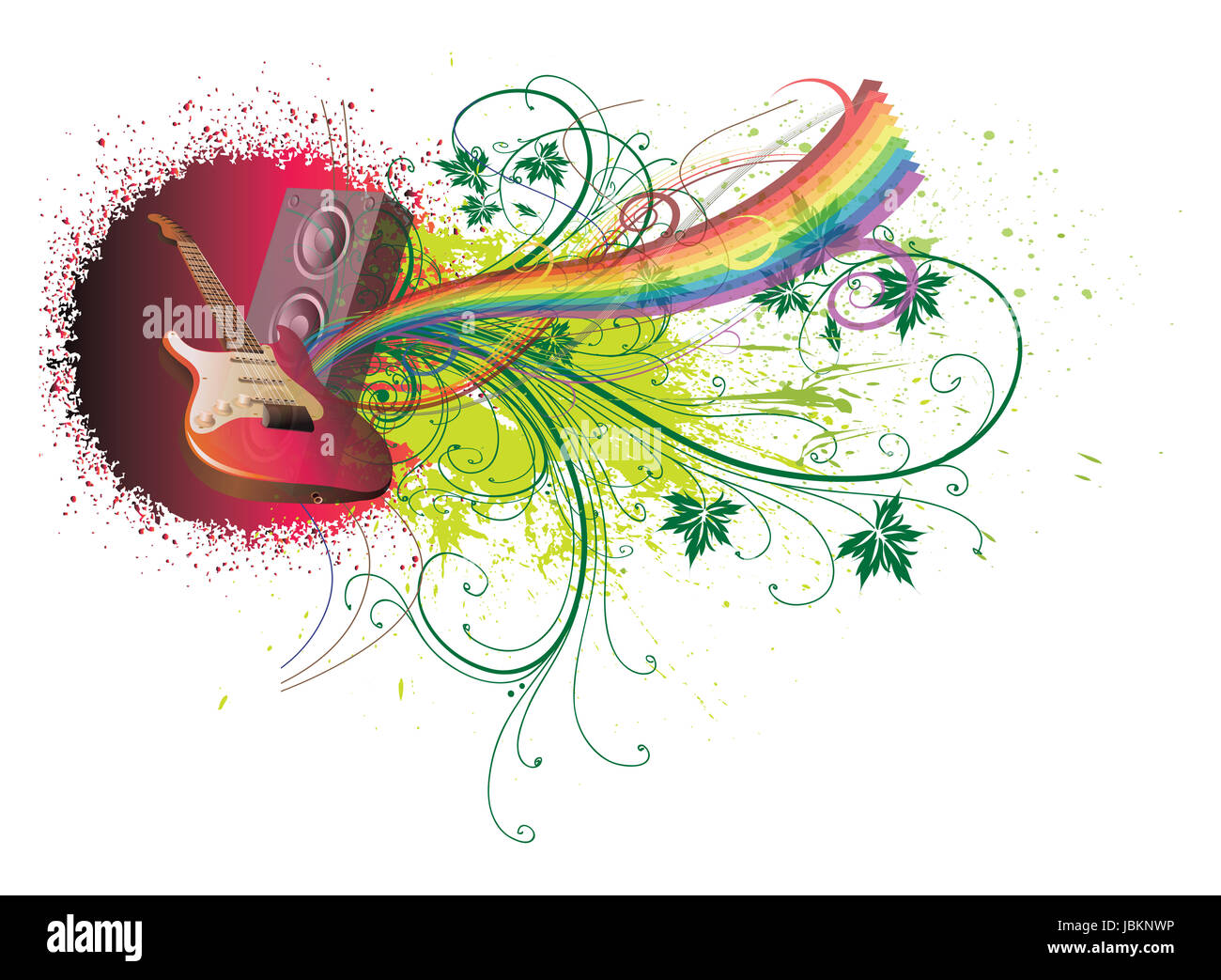 Music and rainbow on the colorfully background Stock Photo - Alamy