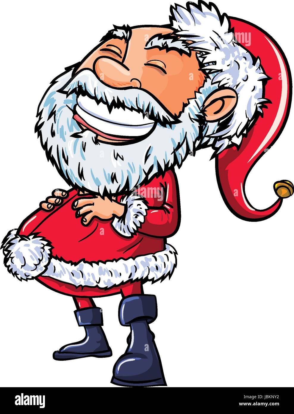 Santa with a big smile. Isolated on white Stock Photo - Alamy