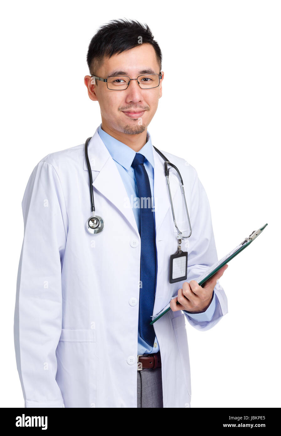Doctor holding with clipboard Stock Photo - Alamy