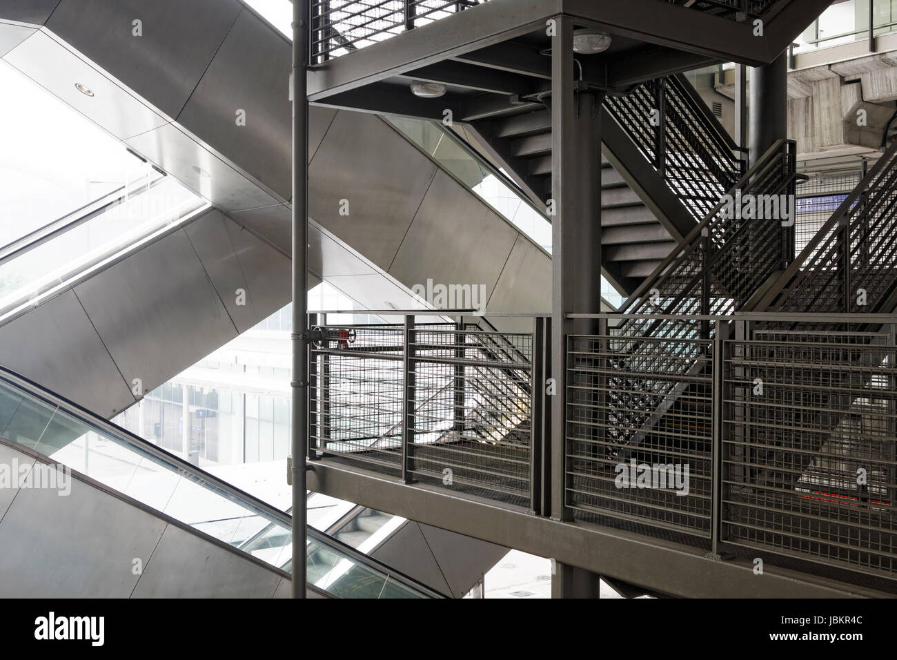 Escalator and steel stair outdoor Stock Photo - Alamy