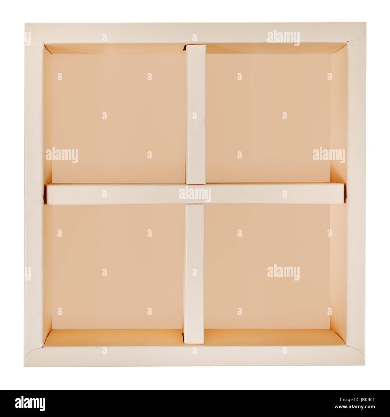 square paper box with four cells isolated on white background Stock ...