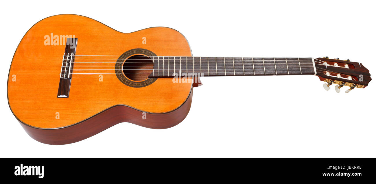 classical acoustic guitar isolated on white background Stock Photo - Alamy