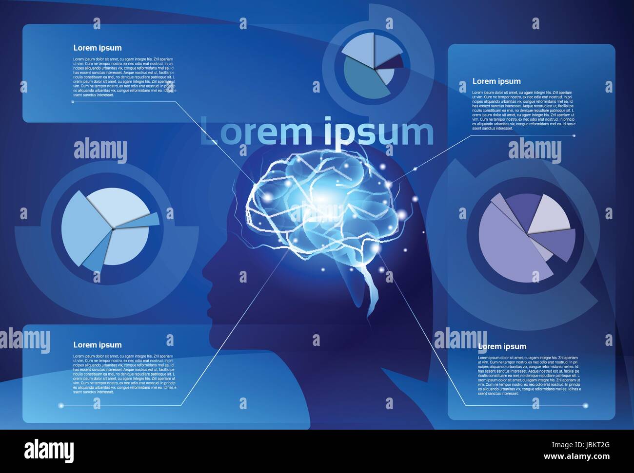 Female Brain Neurons Activity Medicine Thinking Intelligence Concept ...