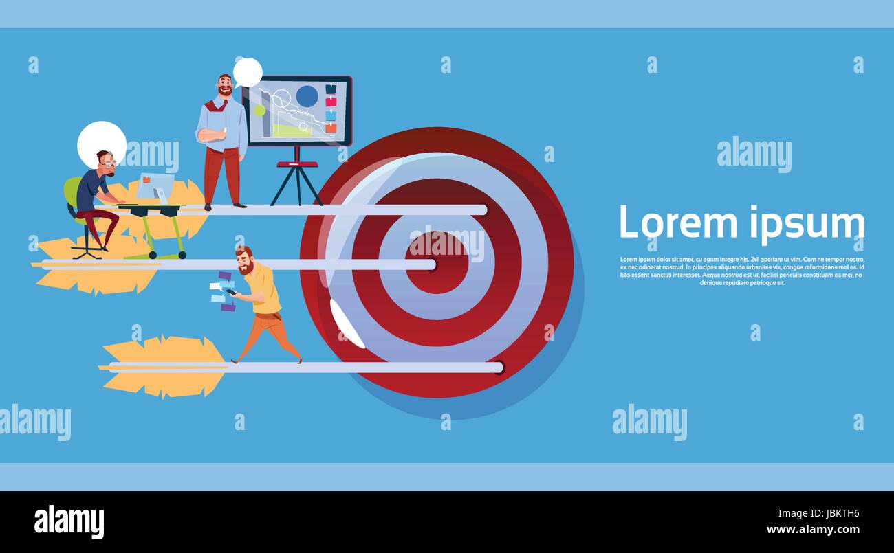 Business People Group Working Over Big Target, Company Team Business ...