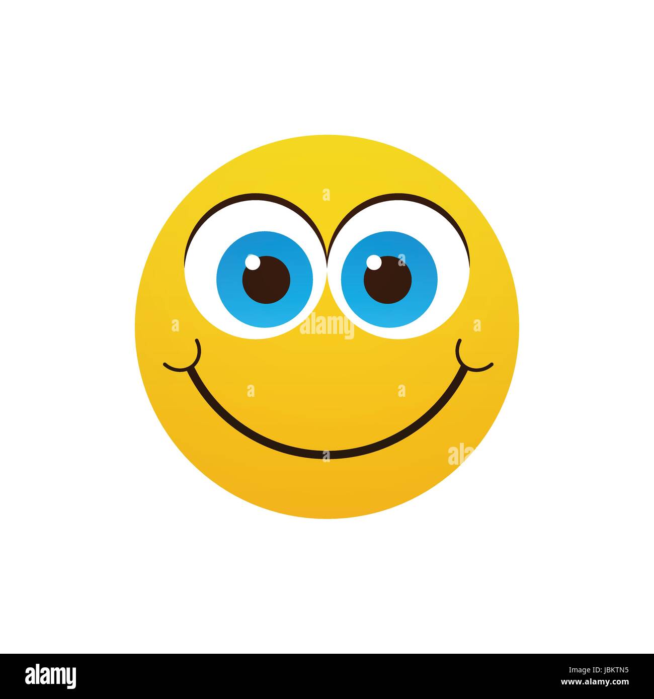 Yellow Smiling Cartoon Face Positive People Emotion Icon Stock Vector