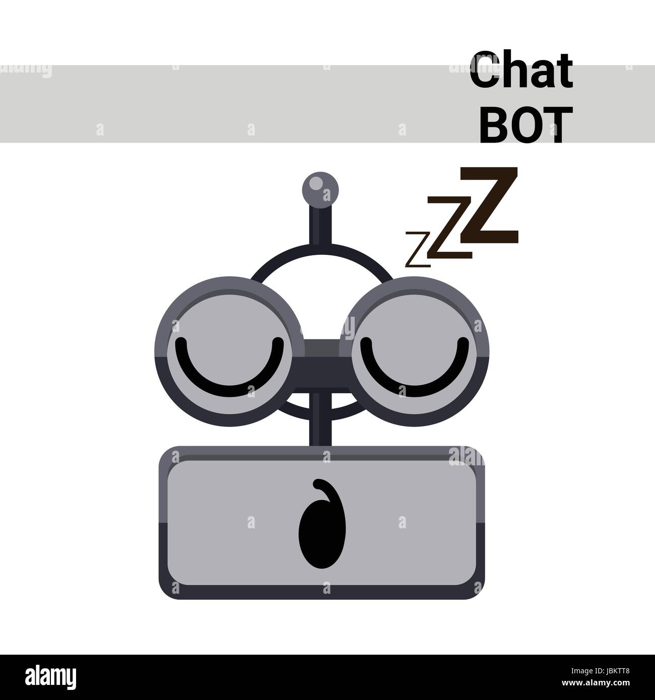 Cartoon Robot Face Sleep Cute Emotion Chat Bot Icon Stock Vector Image ...