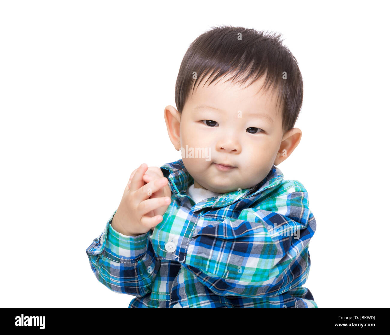 Asia baby boy clapping hand Stock Photo - Alamy