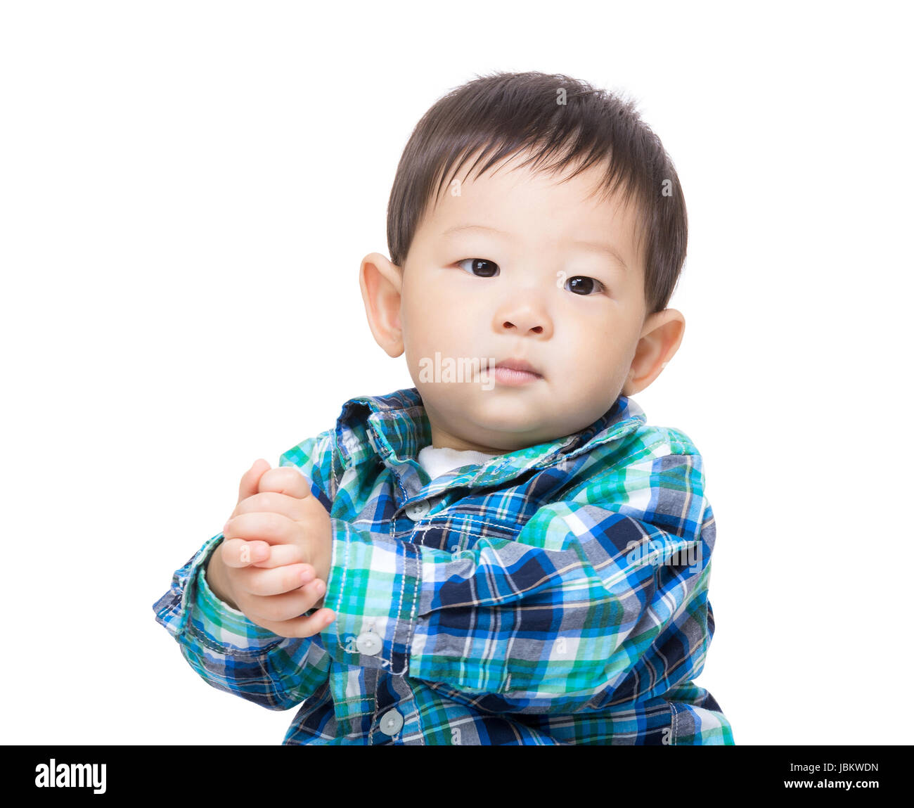 Asian baby boy claping hand Stock Photo - Alamy