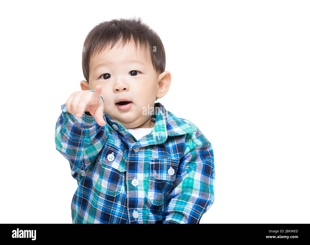 Asian baby boy pointing toward Stock Photo - Alamy