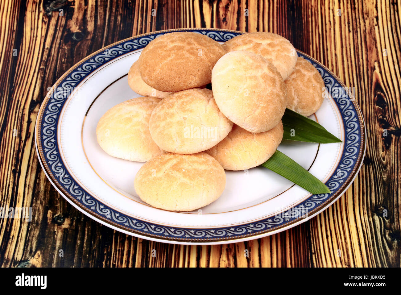 Thai sweet soft biscuit,Thai sweetmeat made of roasted flour, egg and ...