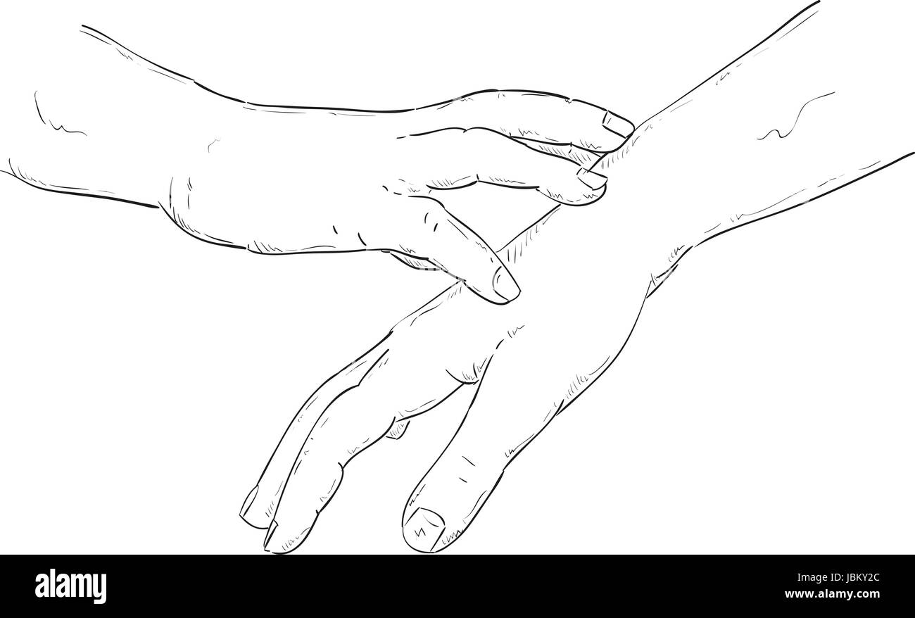 vector - gentle caress of the hand Stock Photo - Alamy