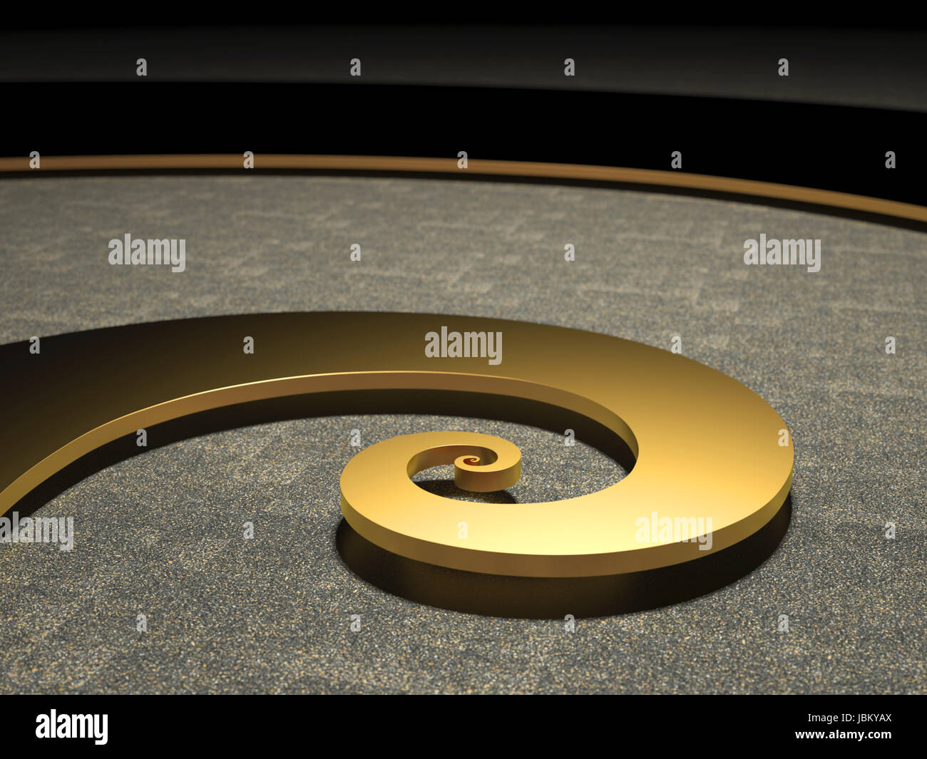 Golden Fibonacci Spiral bright illuminated symbol for nature science ...