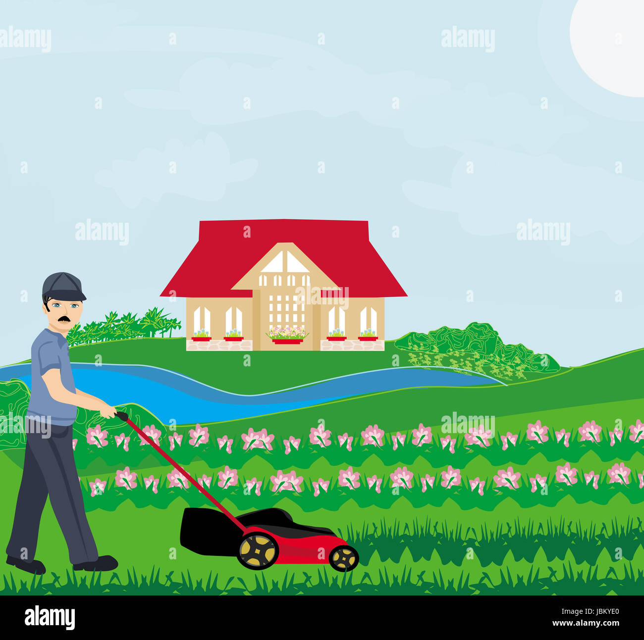 Mowing Cartoon Stock Photos & Mowing Cartoon Stock Images - Alamy