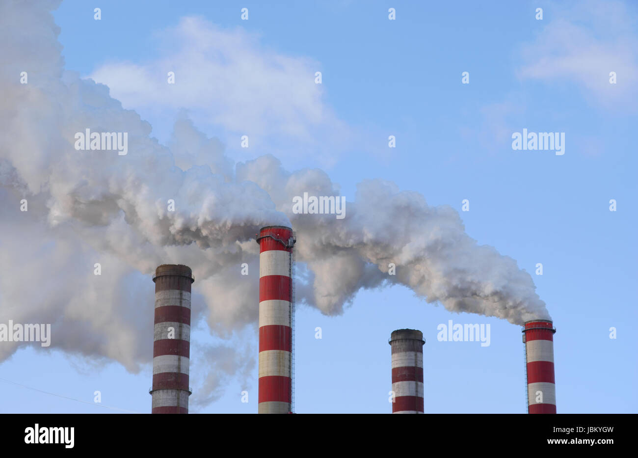 Factory chimney, power station, smoke pollution Stock Photo - Alamy