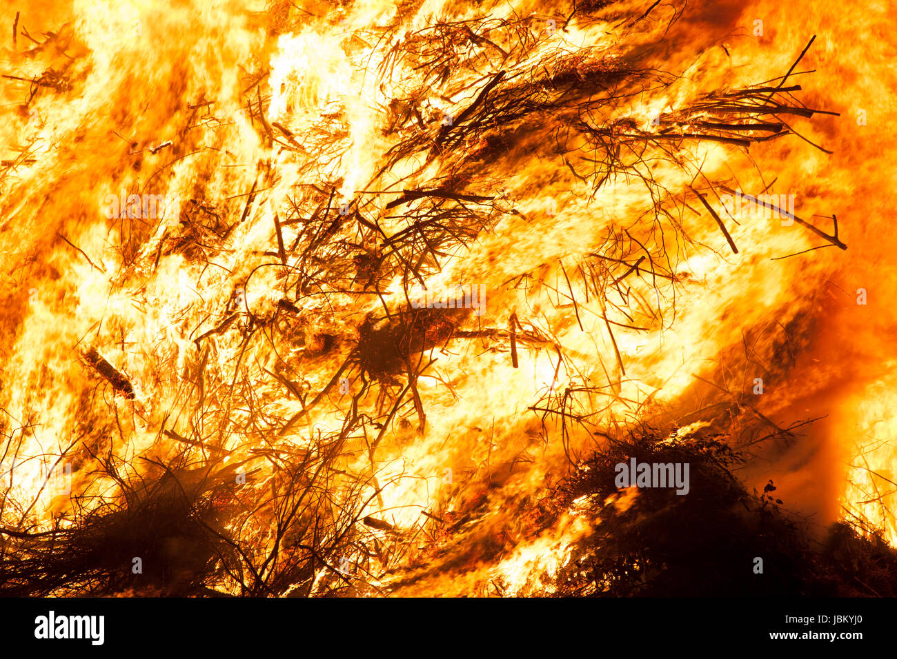 huge bonfire, a tradition with easter in North-West Europe Stock Photo ...