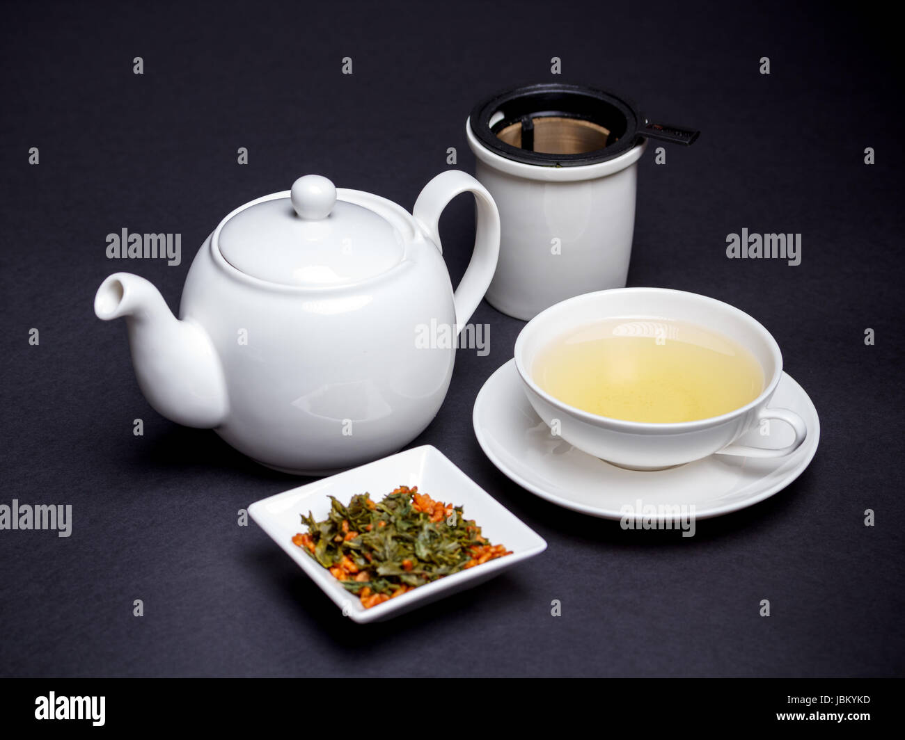 Cup of green tea with toasted rice Stock Photo - Alamy