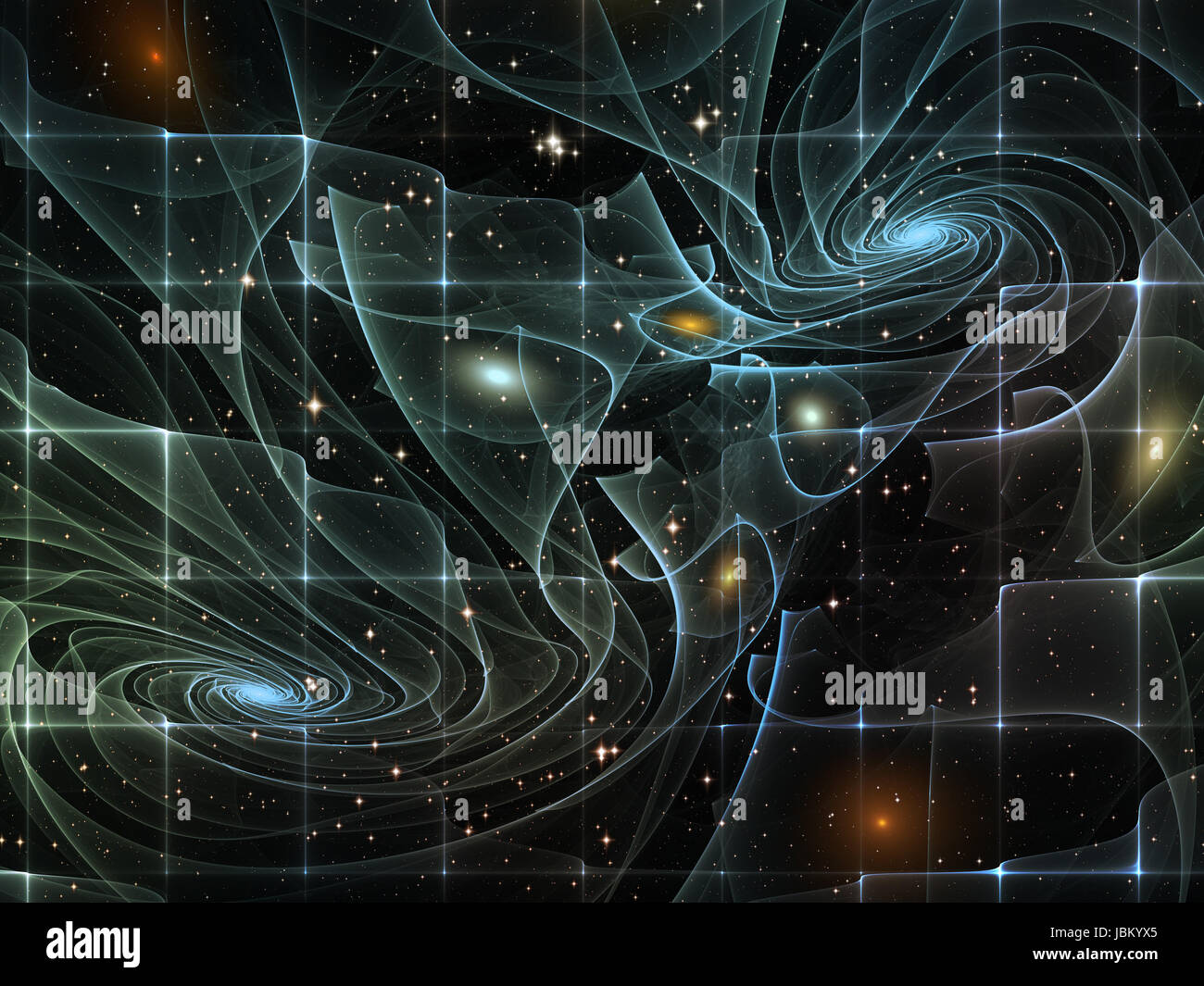 Geometry of Space series. Backdrop of conceptual grids, curves and ...