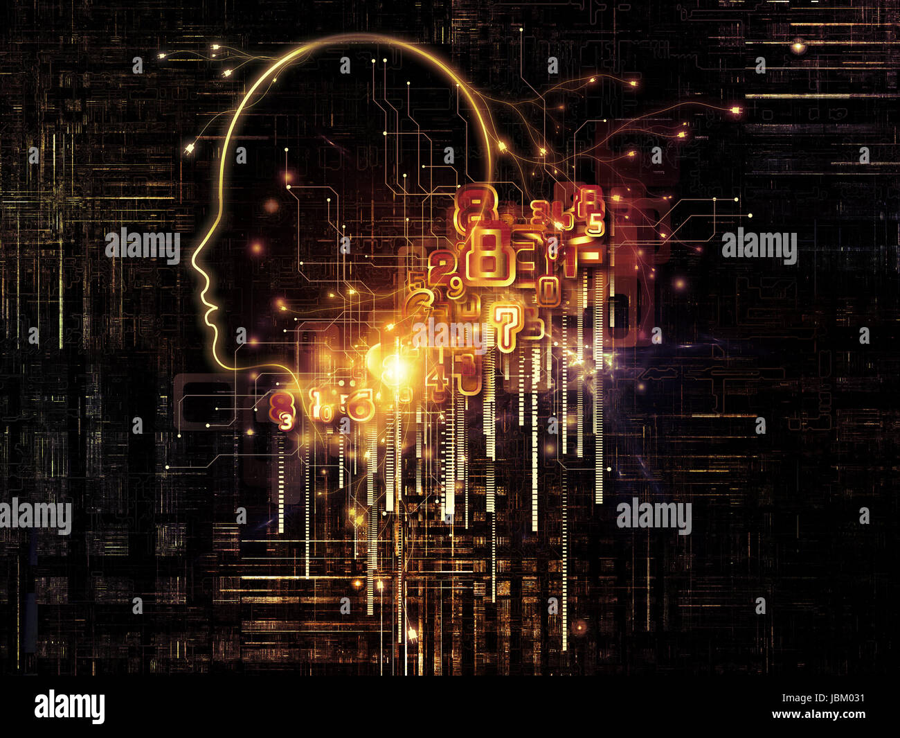 Artificial Intelligence series. Composition of human profile and ...
