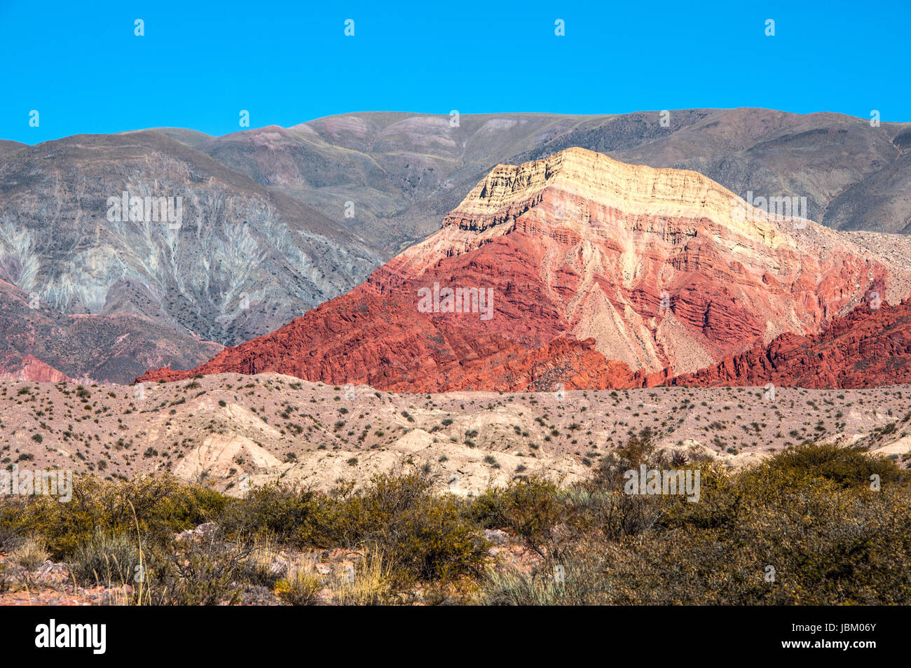 Colourful valley of Quebrada de Humahuaca, central Andean Altiplano ...